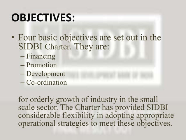 Sidbi an introduction | PPT