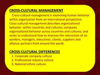 A presentation on social and cultural environment of international ...