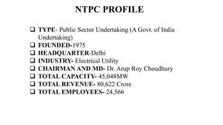 A presentation on summer training at NTPC corporate office noida | PPTX