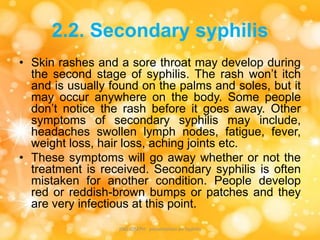 A presentation on syphilis. jins | PPT