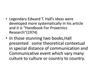 A presentation on ‘the history of proxemics | PPTX