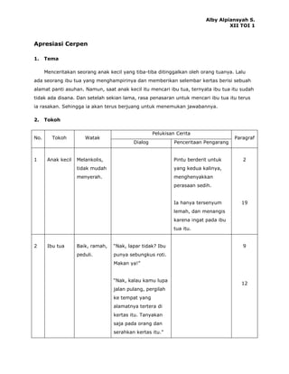 Apresiasi cerpen | DOCX