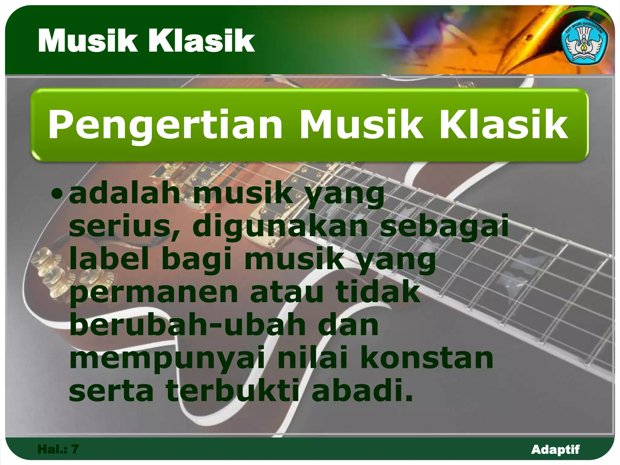 Apresiasi karya seni musik 1 | PPTX