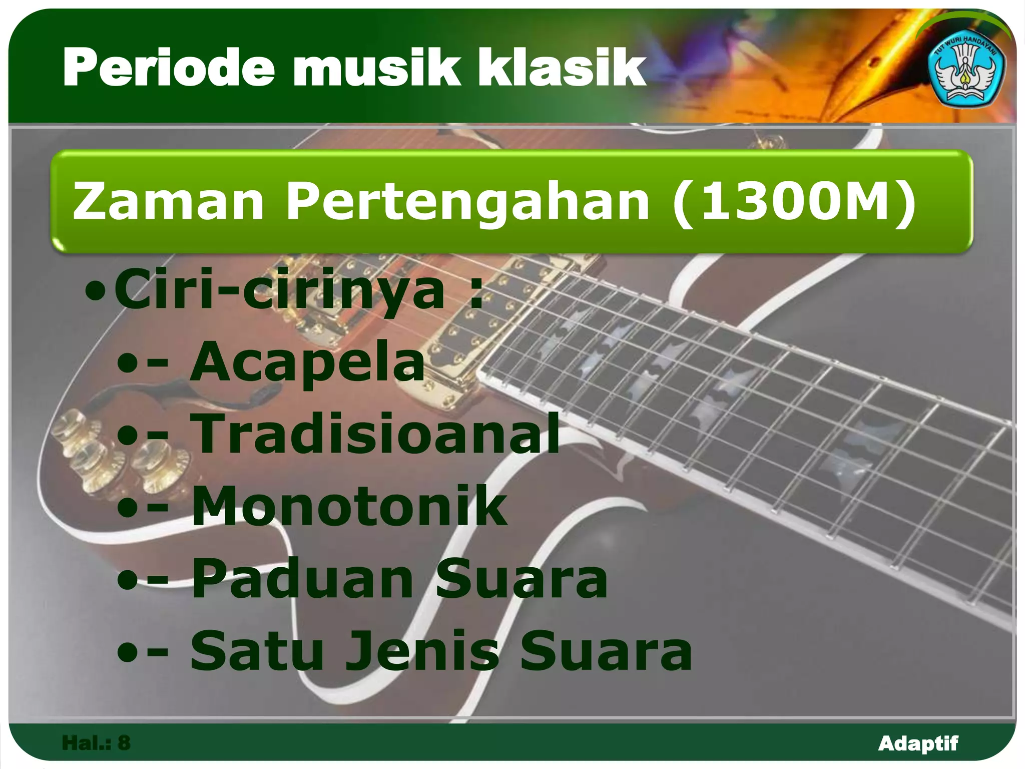 Apresiasi karya seni musik 1 | PPTX