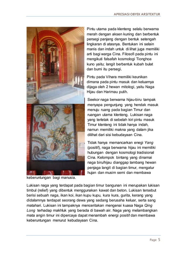 Apresiasi obyek arsitektur Klenteng Eng Ang Kiong Malang | DOCX