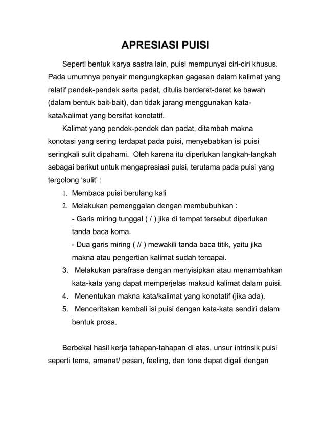 Apresiasi puisi | DOC