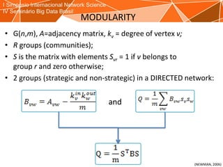 Analyzing the formation of groups in a network adapting the modularity ...