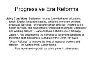Day 7 : New Deal/Progessive Era Poverty Policies Compare and Contrast ...
