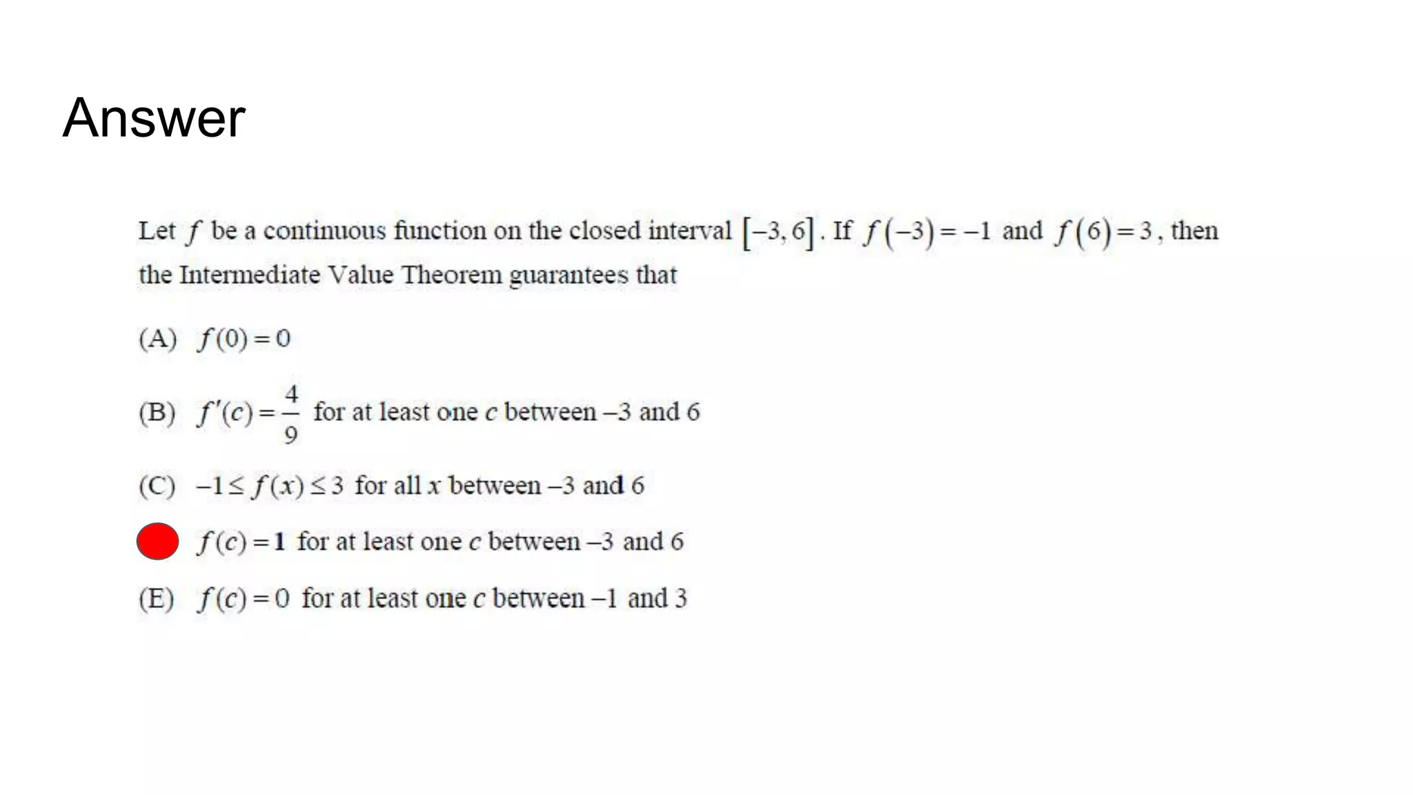 Ap review session continuity, differentiability and major theorems | PPT