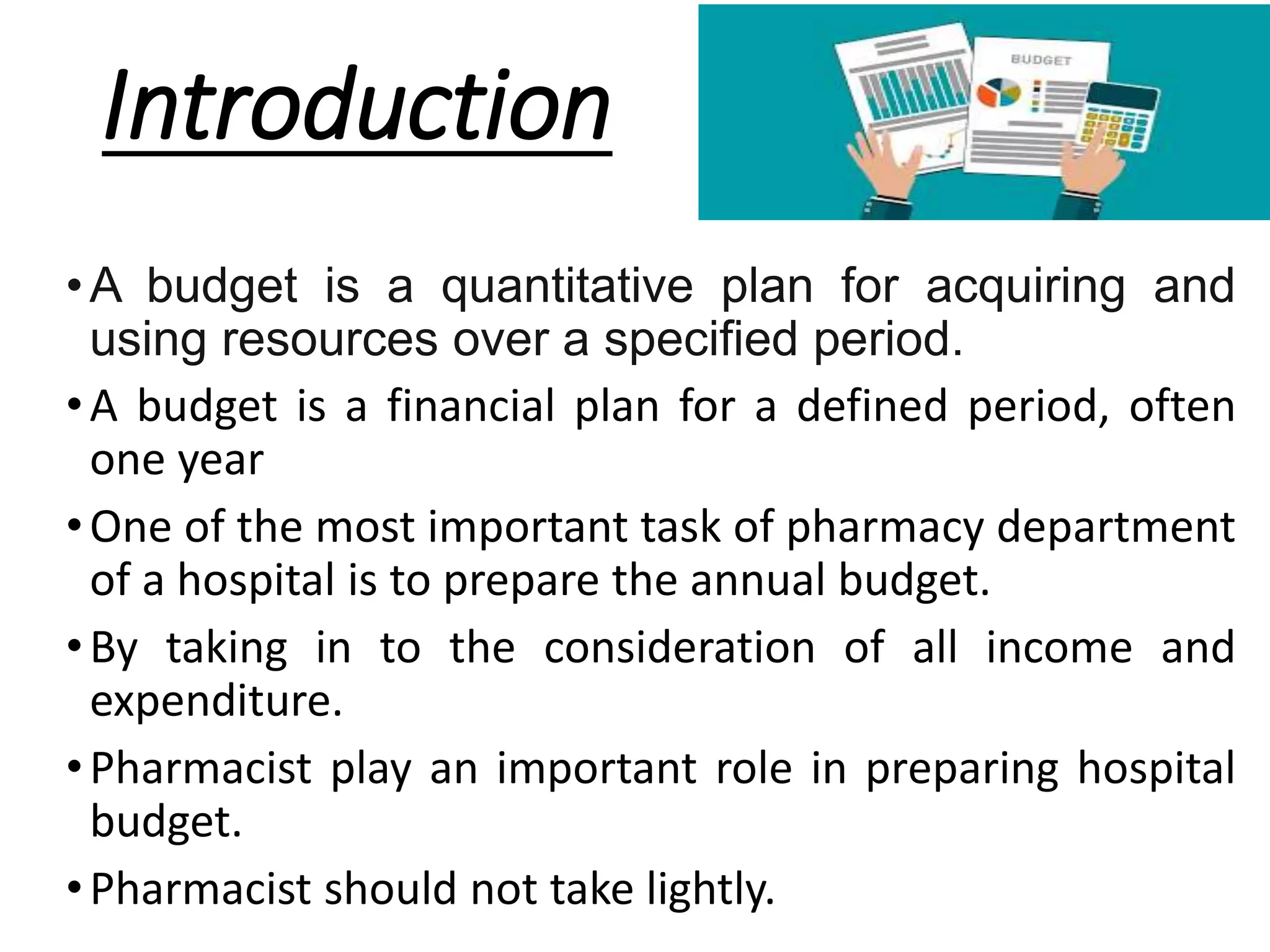 Budget - Hospital Budget - Unit: 4 (a) Ravinandan A P | PPT