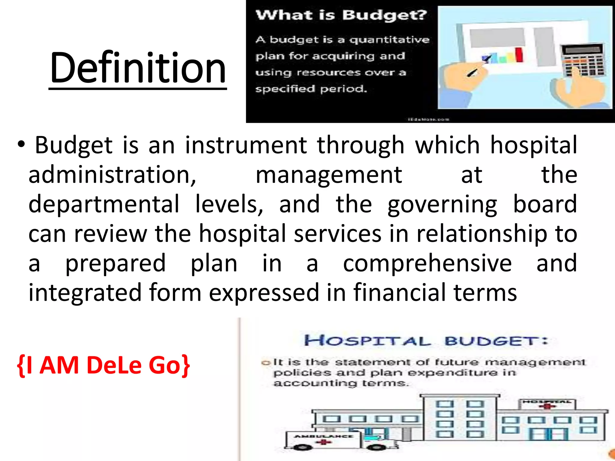 Budget - Hospital Budget - Unit: 4 (a) Ravinandan A P | PPT