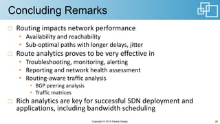 Routing, Network Performance, and Role of Analytics | PPTX