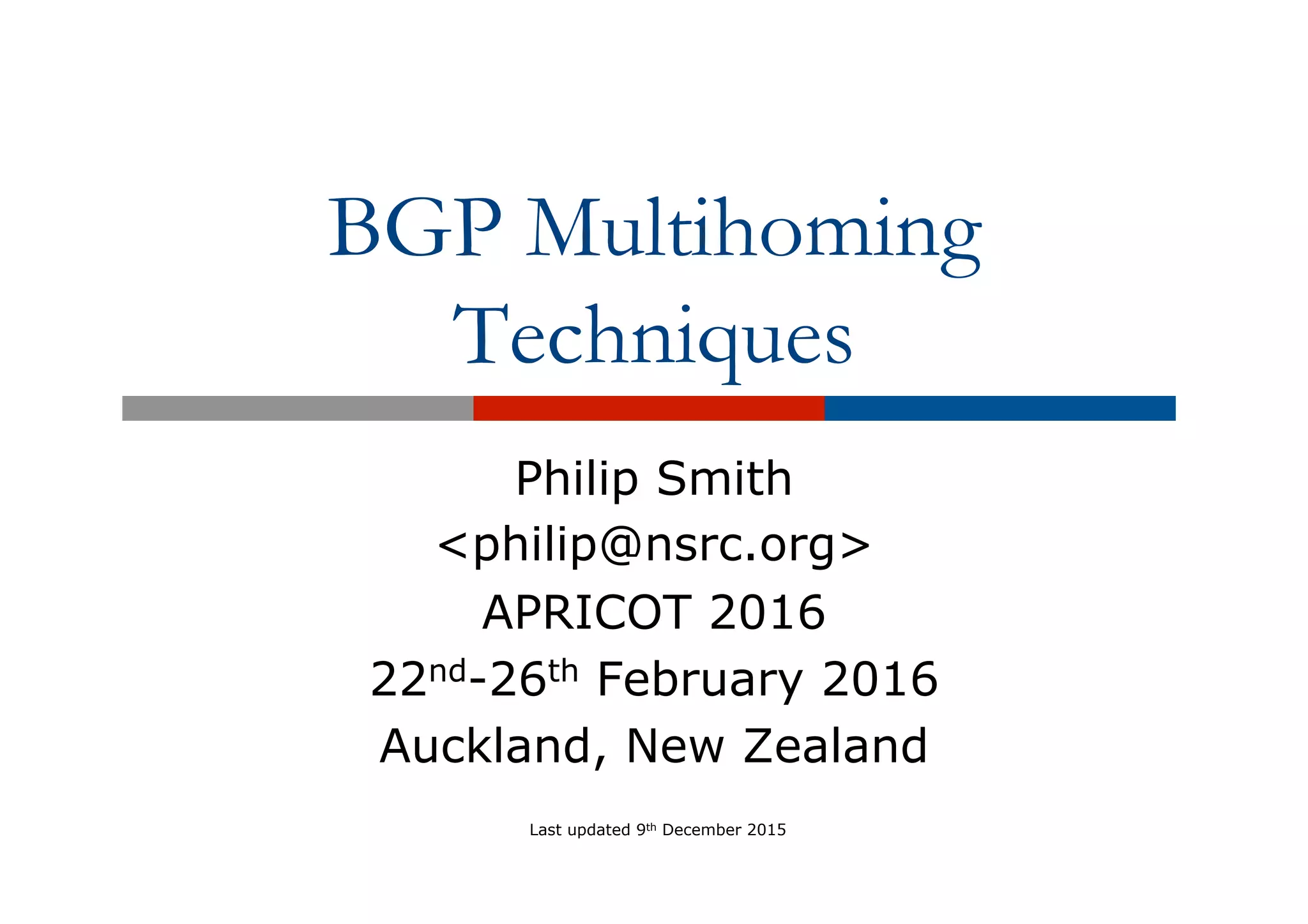 BGP Multihoming Techniques | PDF