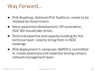 IPv6 Deployment Status in Bangladesh | PPT