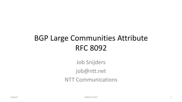 Large BGP Communities | PPT