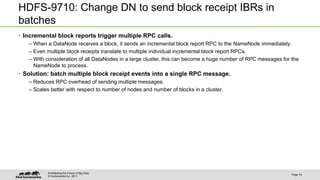 HDFS: Optimization, Stabilization and Supportability | PPT