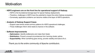 HDFS: Optimization, Stabilization and Supportability | PPT