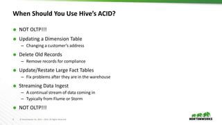 Apache Hive on ACID | PPTX | Databases | Computer Software and Applications