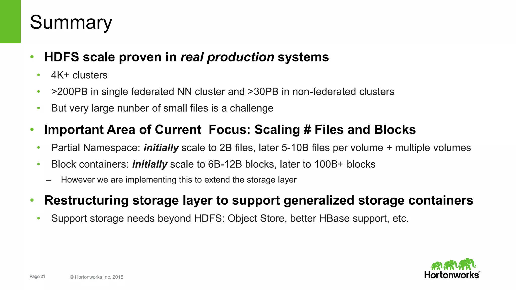 Evolving HDFS to Generalized Storage Subsystem | PPT