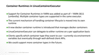 YARN and the Docker container runtime | PPTX
