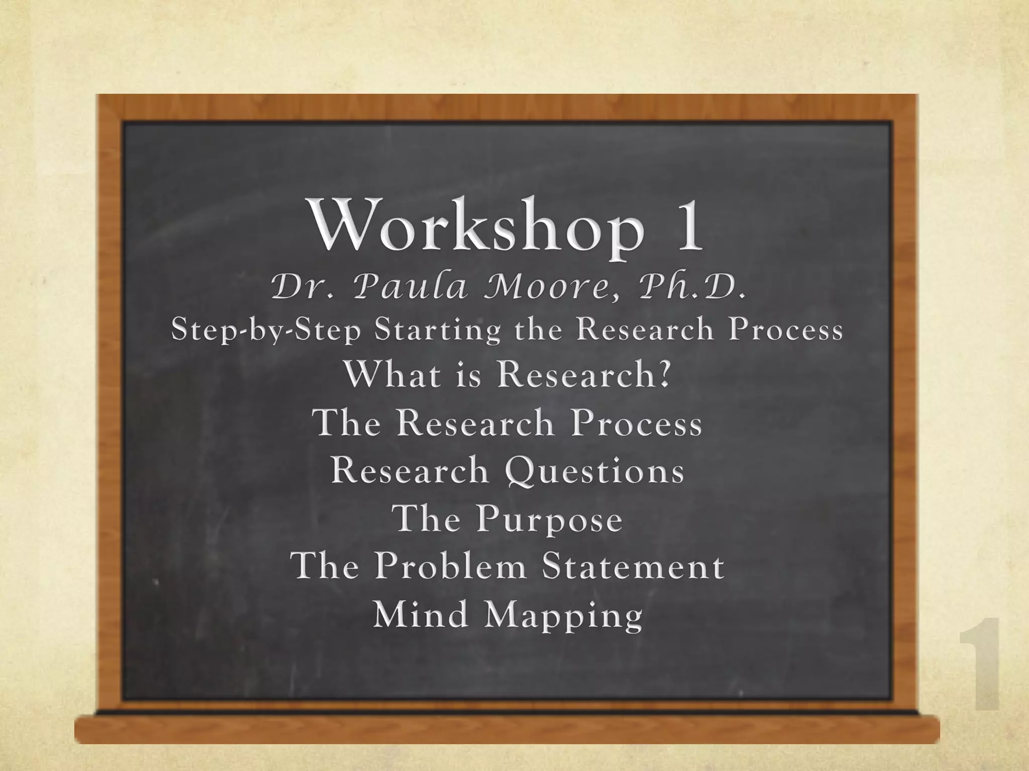 Research Methods Workshop I | PDF