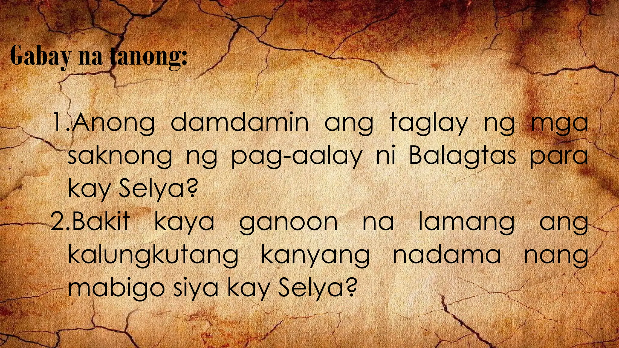 para kay Selya, ang hinagpis ni Florante | PPTX