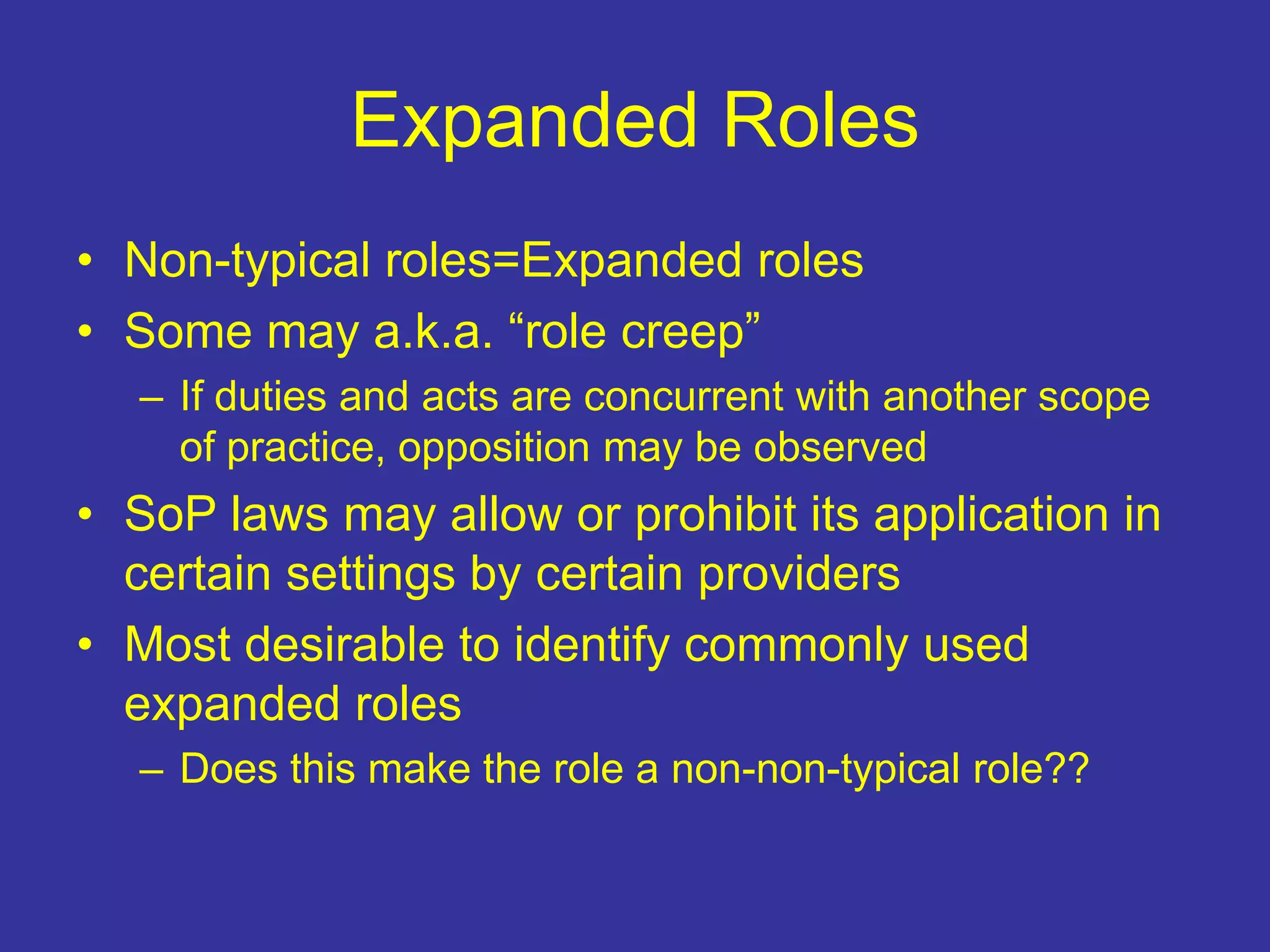 April 2007 Expanded Role vs Expanded Scope | PPT