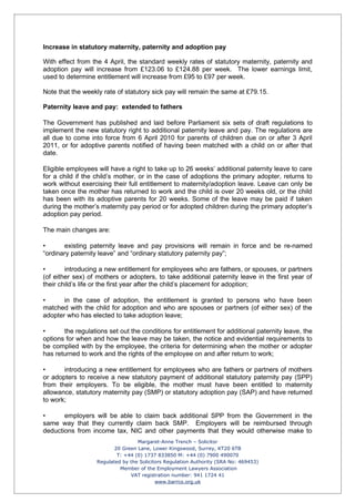 April 2010 Legislative Changes | PDF