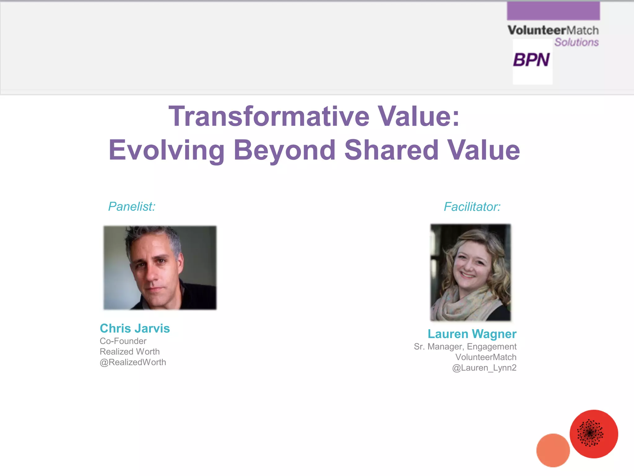 Transformative Value: Evolving Beyond Shared Value - April 2014 ...