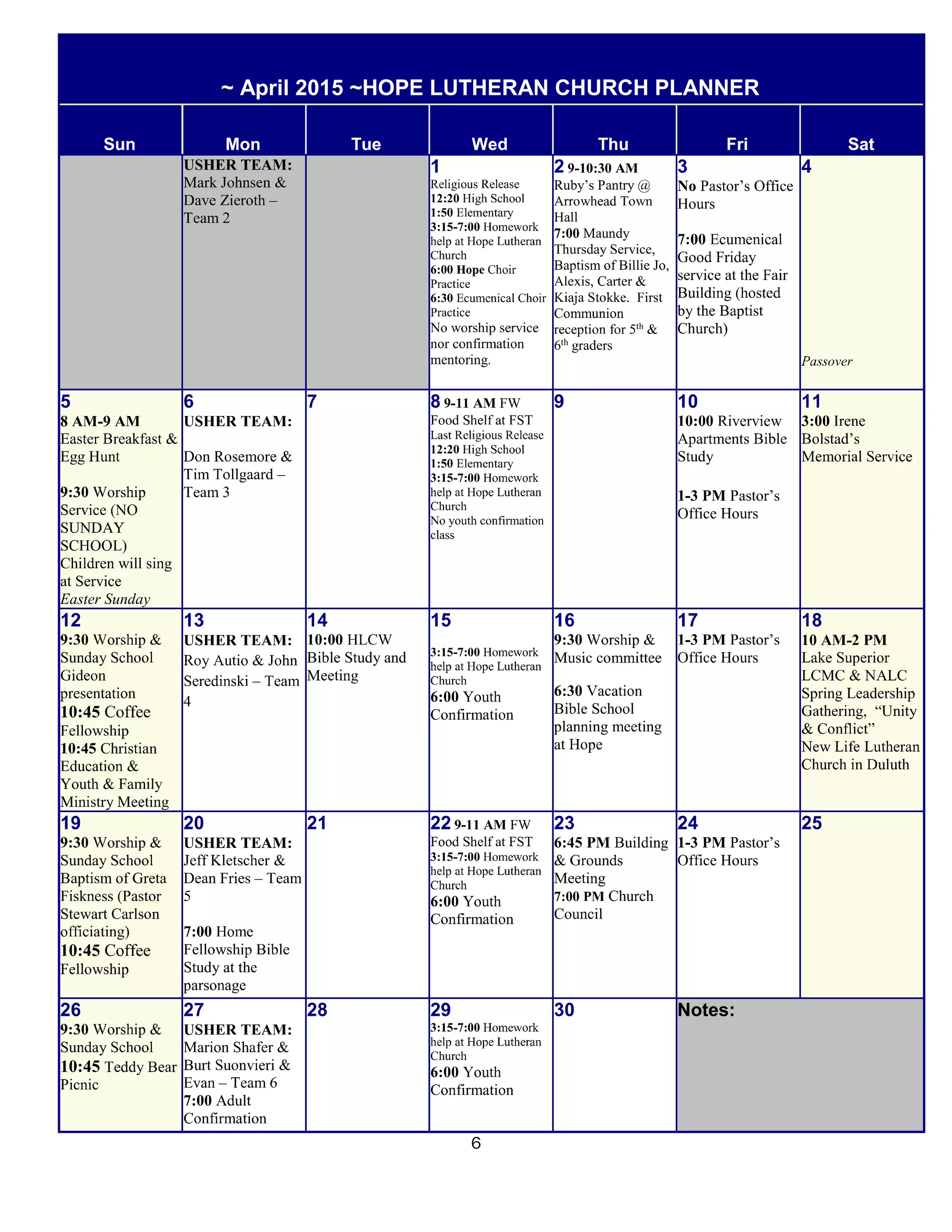 April 2015 calender | PDF