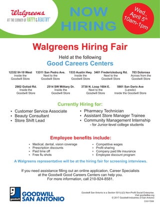 April 2017 Goodwill's Employer of Month - Walgreens | PDF