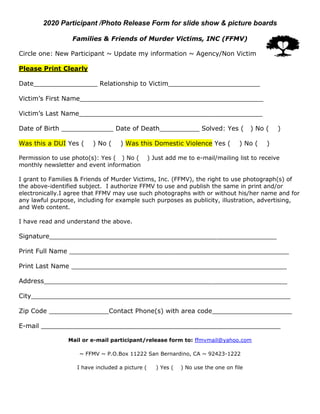 Families & Friends of Murder Victims, INC | PDF