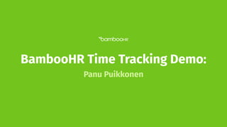 Customer Success: Time Tracking with BambooHR | PDF