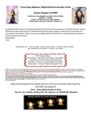 Families & Friends of Murder Victims, INC (FFMV) | PDF