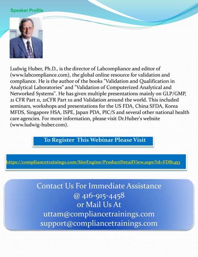 Webinar on transfer of analytical methods and procedures according to ...