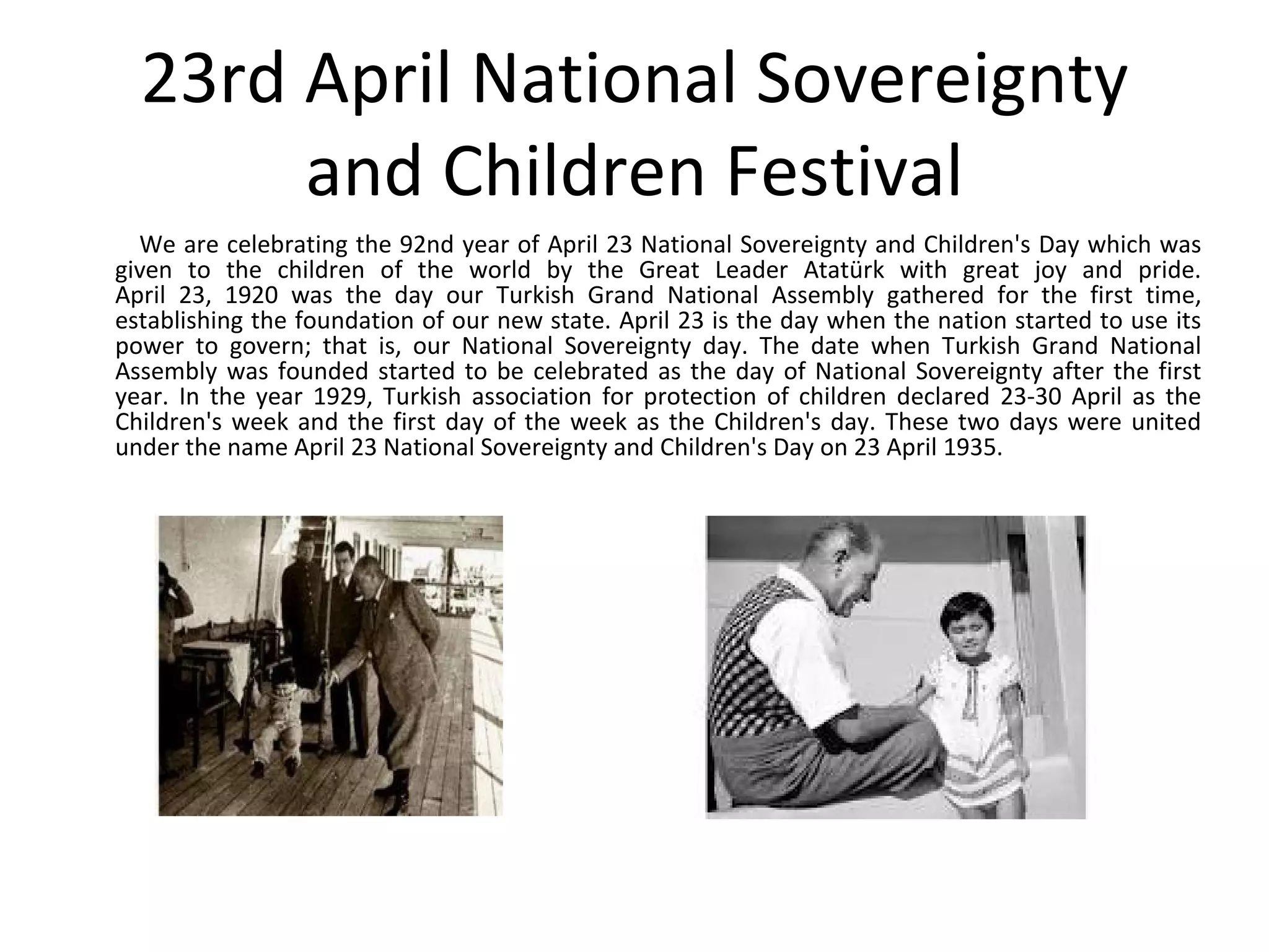 April 23 International Children's Day | PPT