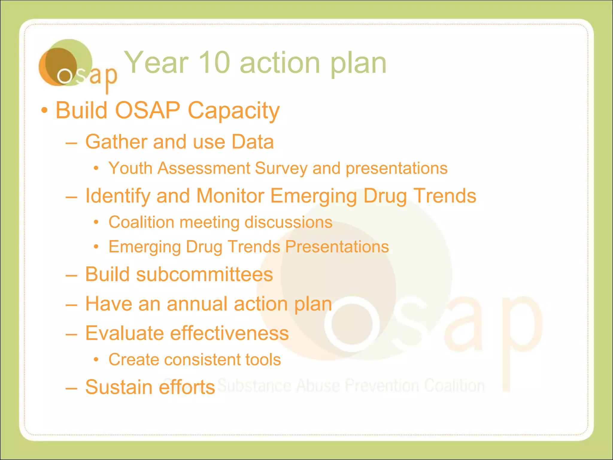 April 26th OSAP annual planning meeting | PPT