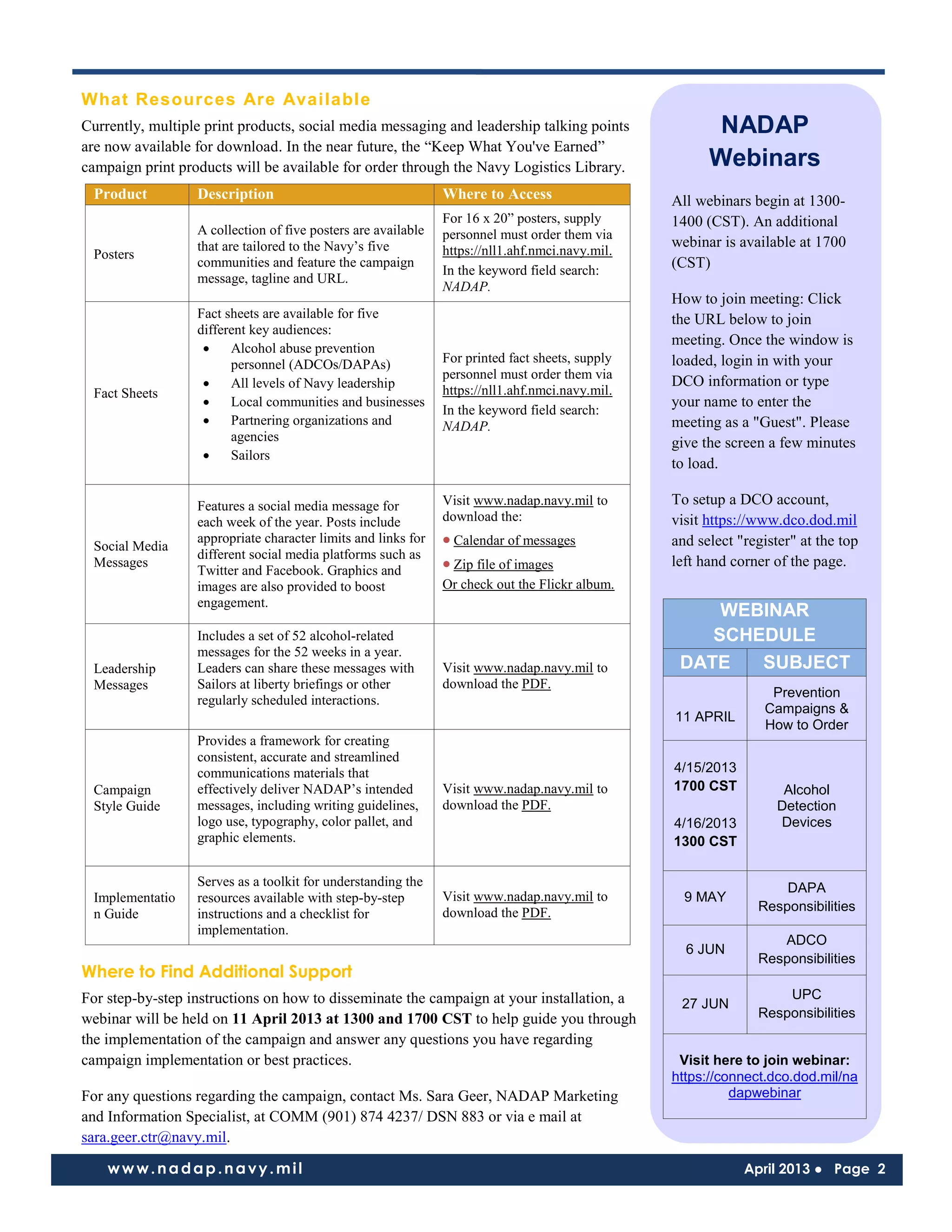 NADAP E-Gram April 2013 | PDF