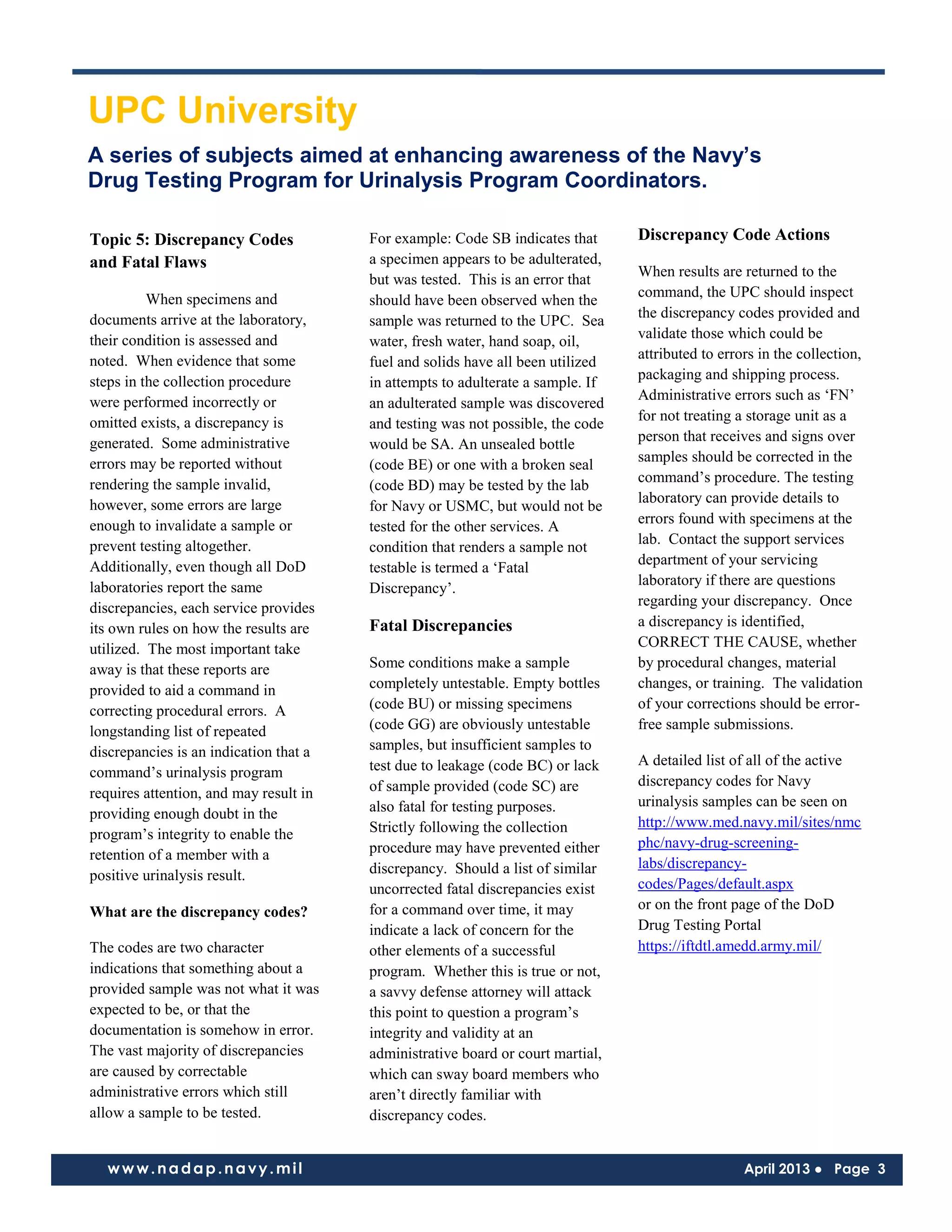 NADAP E-Gram April 2013 | PDF