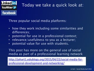 Social media for professional development | PPTX