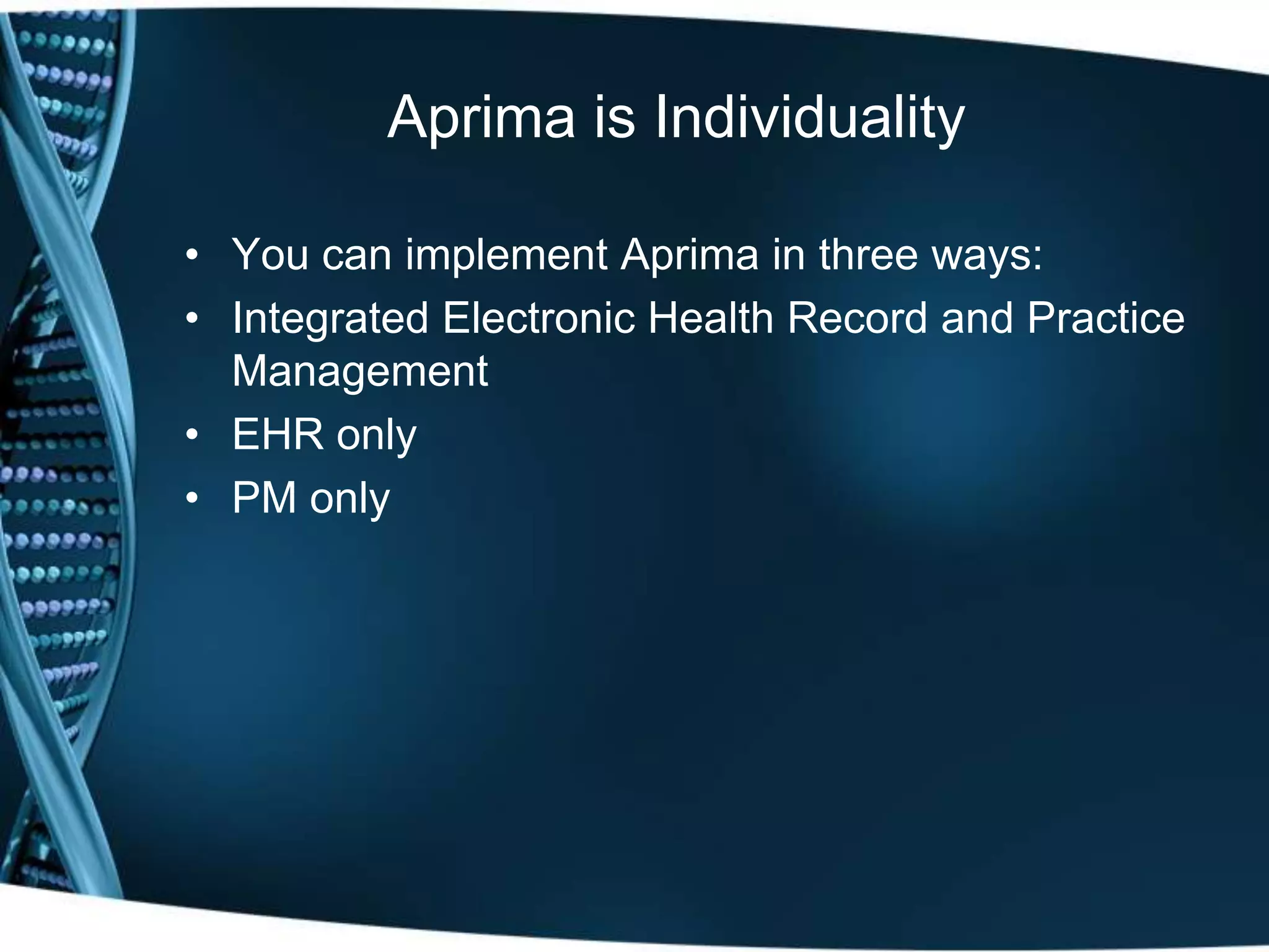 Aprima For Practice Admins | PPTX