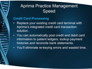 Aprima For Practice Admins | PPTX