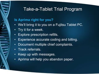 Aprima For Practice Admins | PPTX