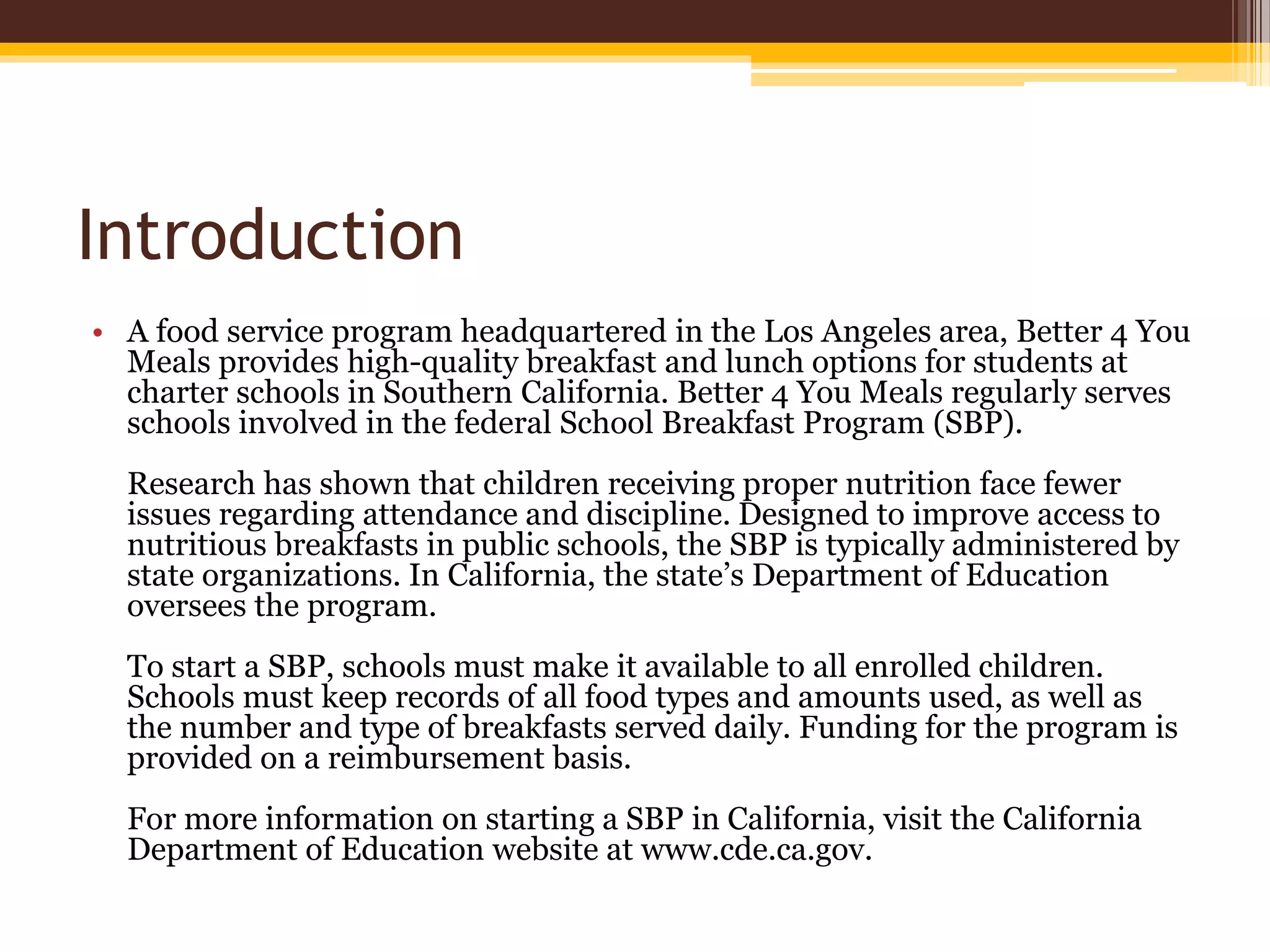 A Primer on California’s School Breakfast Program | PPTX