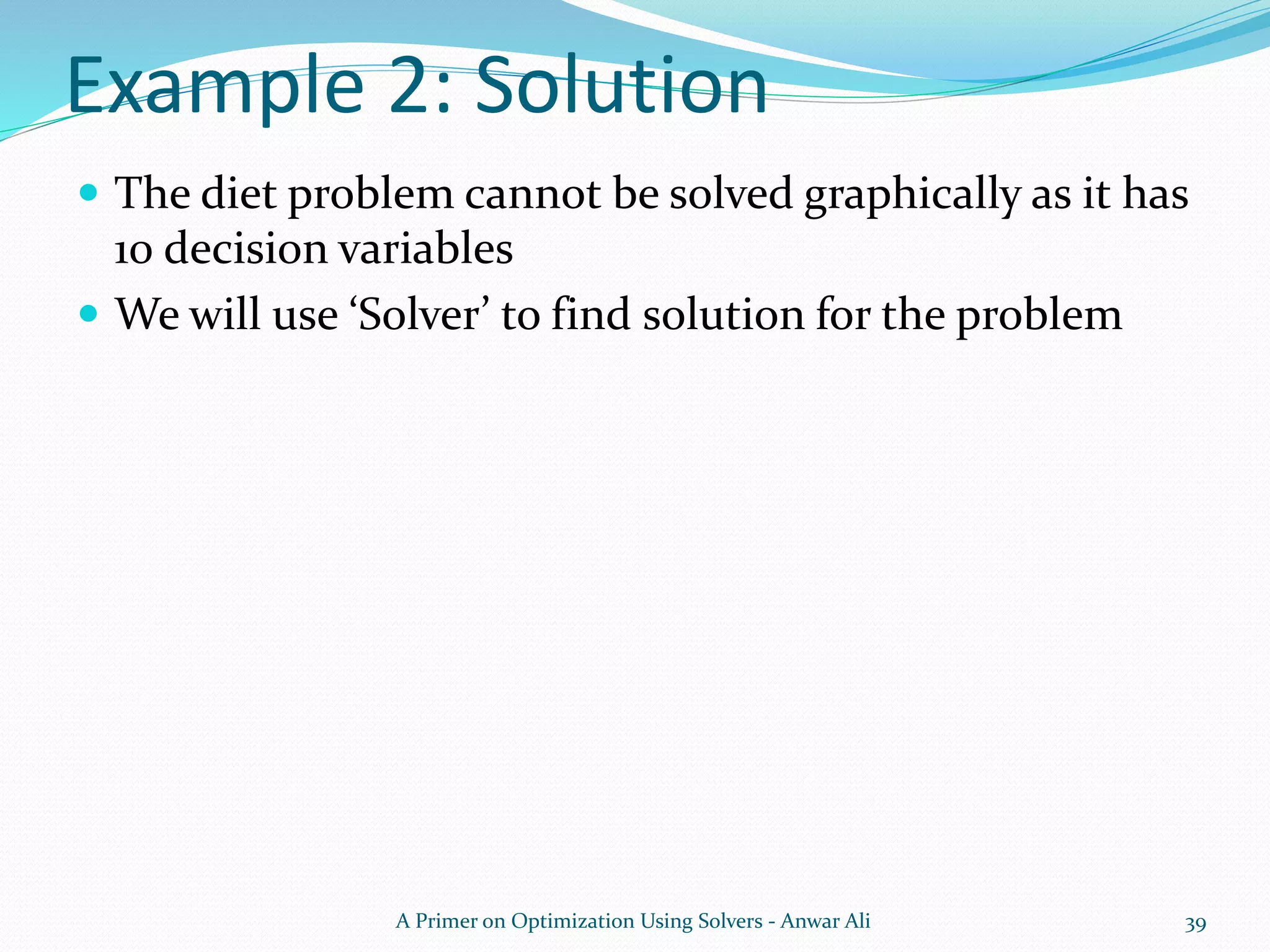 A primer on optimization using solvers | PDF | Computer Software and ...