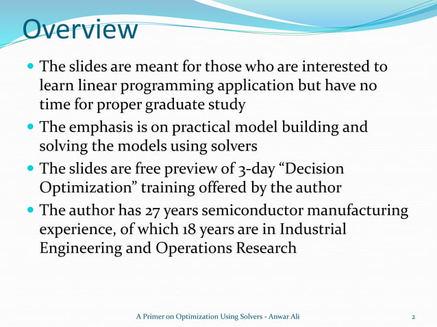 A primer on optimization using solvers | PDF | Computer Software and Applications | Computing