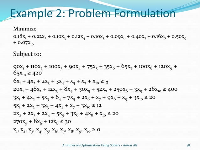 A primer on optimization using solvers | PDF | Computer Software and ...