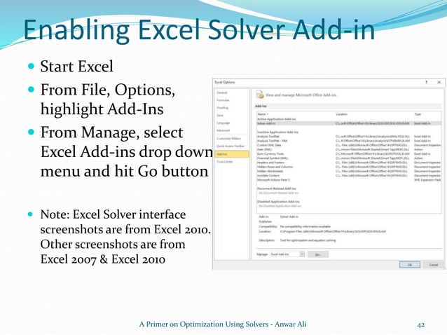 A primer on optimization using solvers | PDF | Computer Software and Applications | Computing