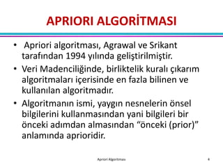 Apriori algoritması | PPT