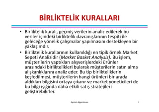 Apriori algoritması | PPT